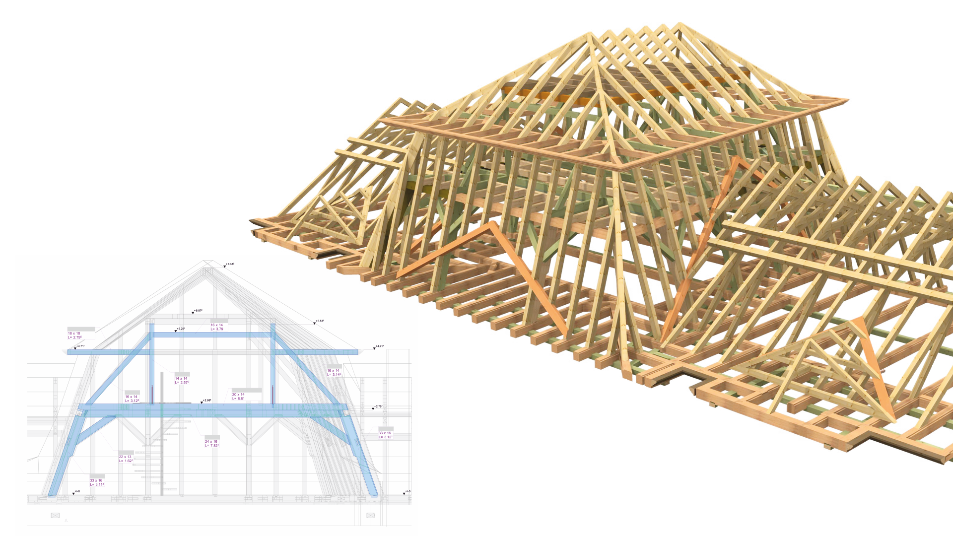 Logiciel de conception pour les entreprises de charpente et la construction bois | 2D/3D CAO/FAO